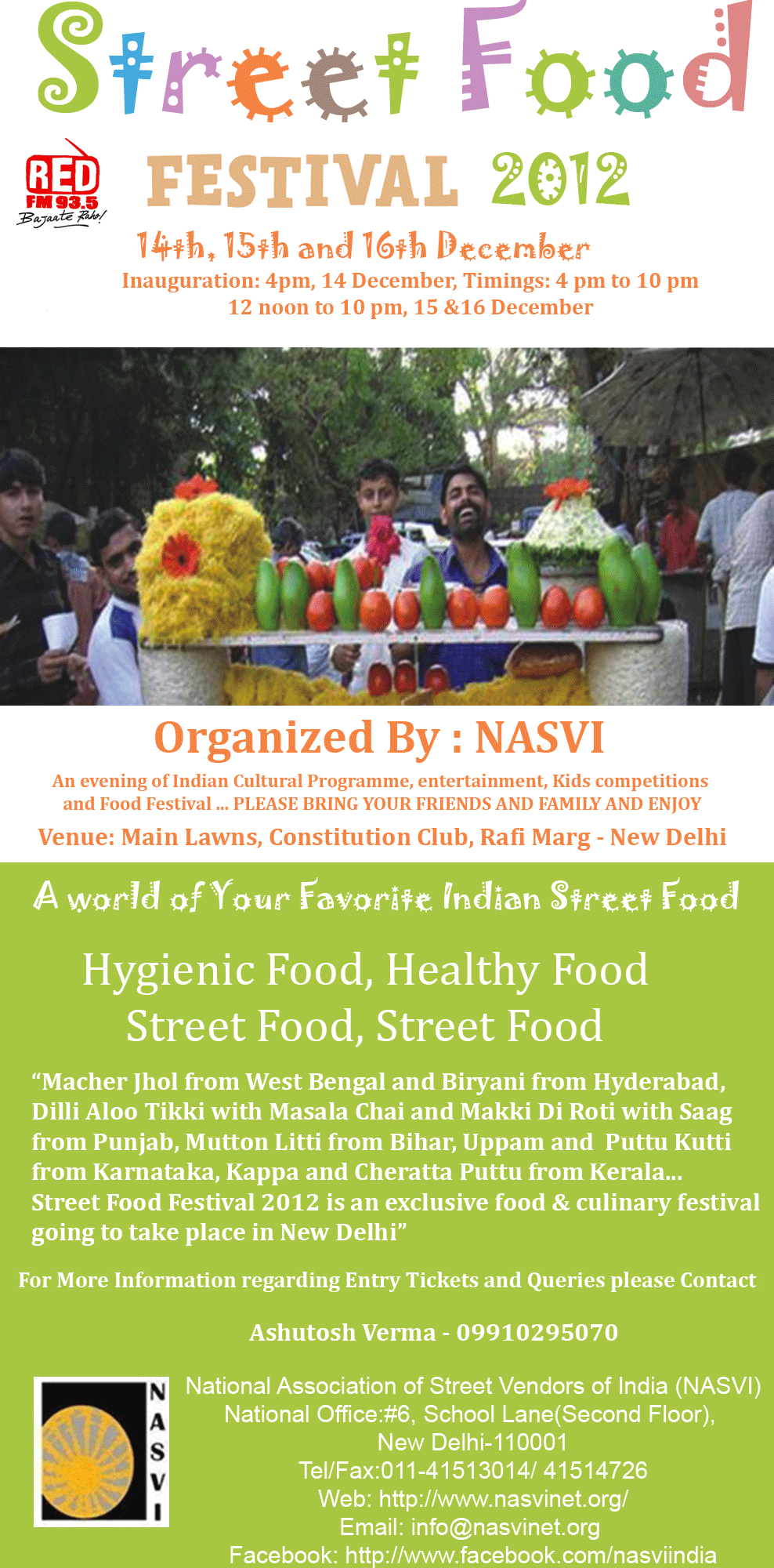 NASVi Street Food Festival – National Association of Street Vendors of ...
